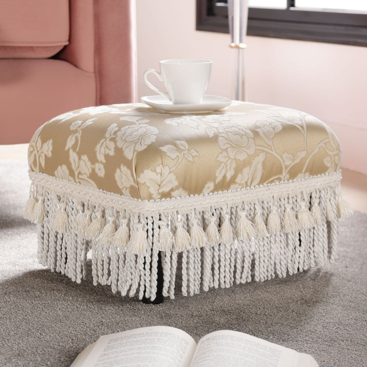 Handcrafted Accent Footstool Ottoman Fiona | BEL Furniture