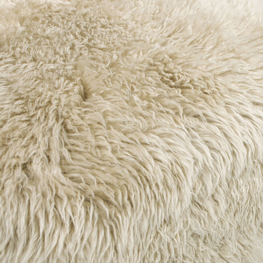 Becker - Rustic Oak Sheepskin Upholstered Accent Arm Chair - Taupe Bei ...