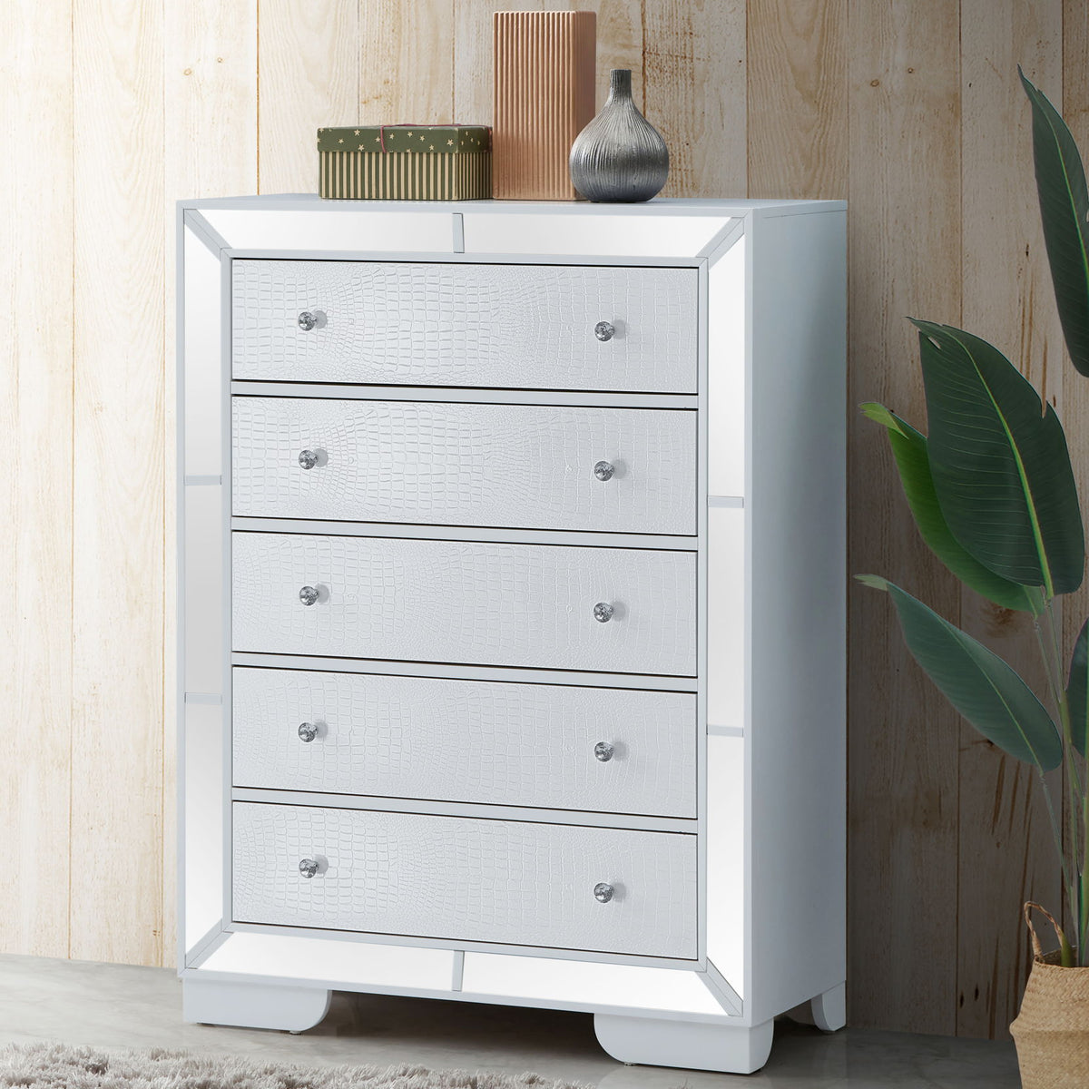 Sleek Contemporary Storage Chest - White - Accent Chests by Glory Furn
