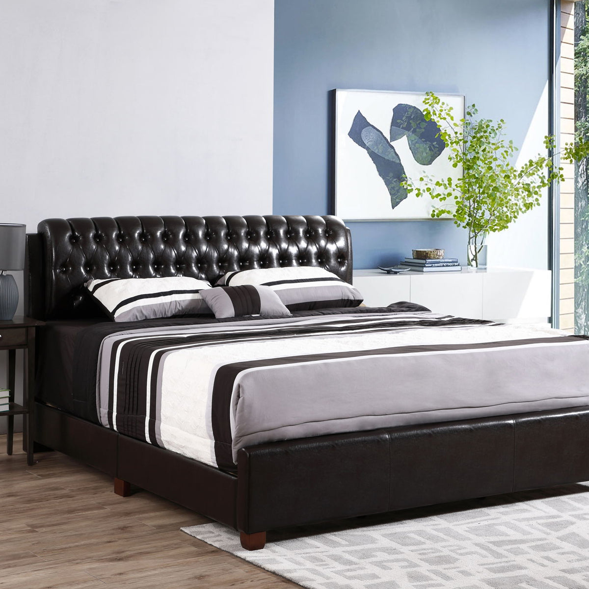Marilla - King Bed - Dark Brown– BEL Furniture