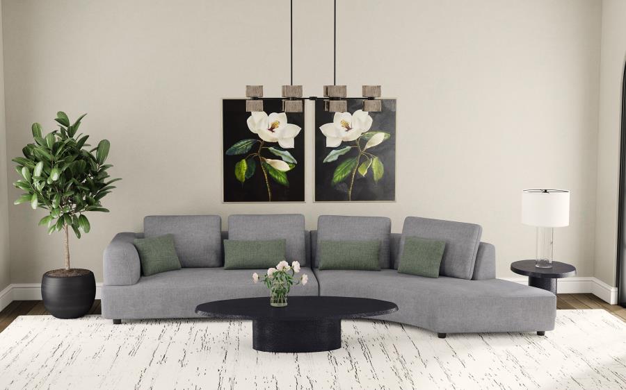 Toscano 134-inch Upholstered Sectional Sofa Grey | BEL Furniture