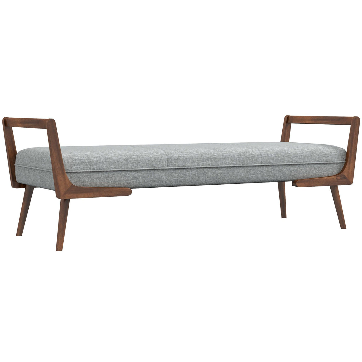 Cora - Mid-Century Modern Gray Bench - Gray - Upholstered Benches by A