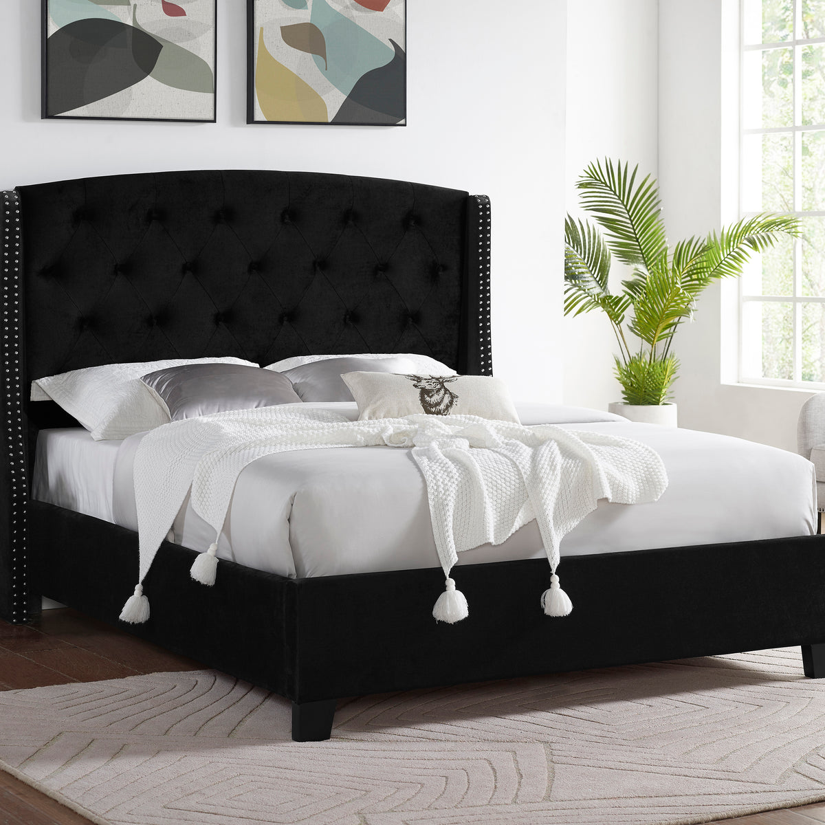 Eva King Bed Black-5111BK-K | BEL Furniture