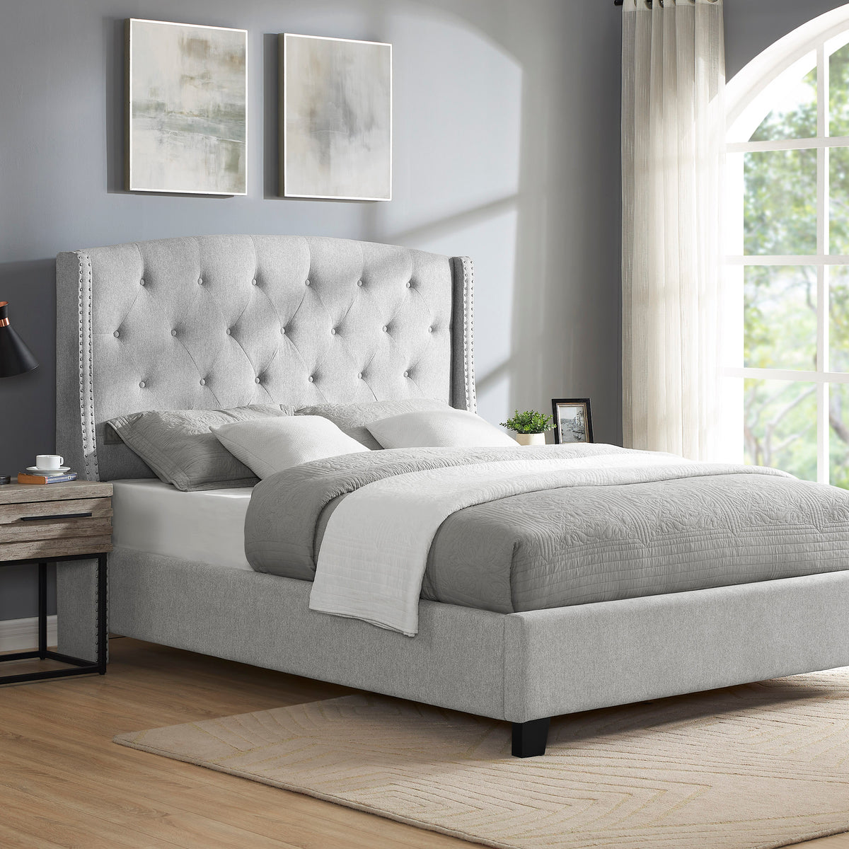 Eva King Bed Dove-5111DV-K | BEL Furniture