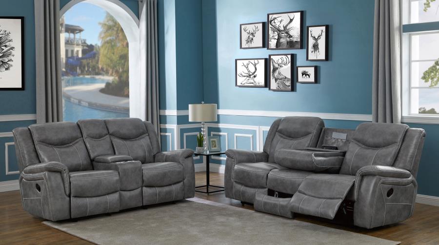 Conrad - Upholstered Padded Arm Motion Sofa Set - BEL Furniture