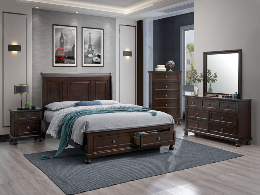 Transitional Espresso Queen Storage Bedroom Set | Bel Furniture