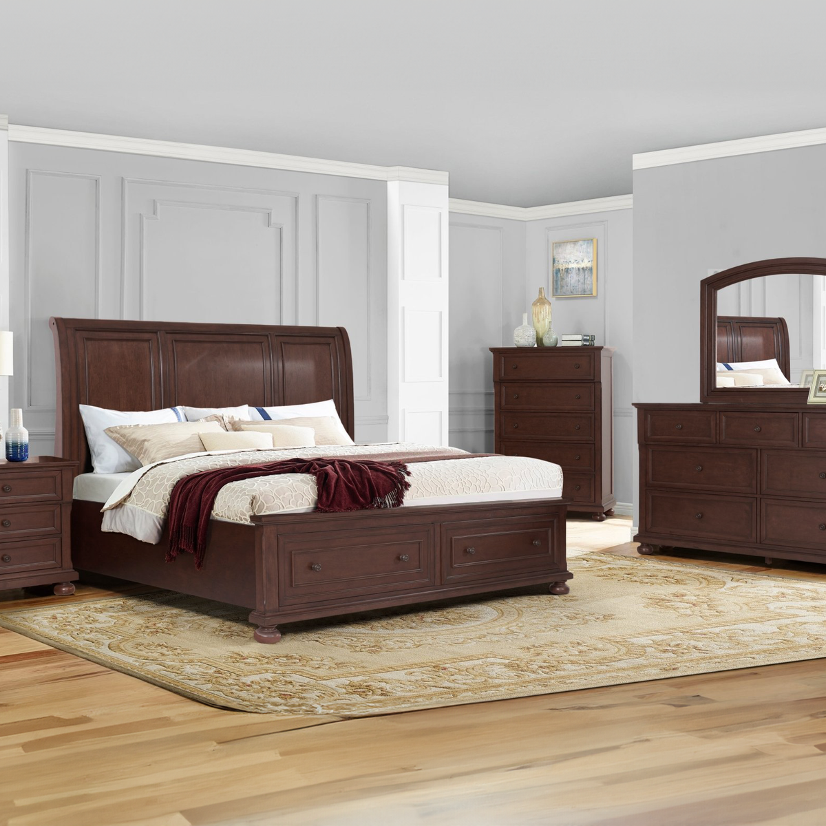 Sleigh Storage Bedroom Set | Dresser & Chest | Bel Furniture