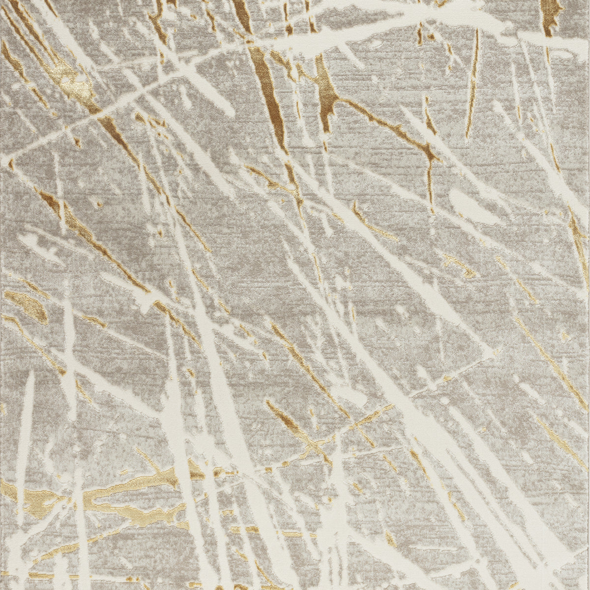 Sarah Beige & Gold Abstract Rug 6'6" x 9& | BEL Furniture