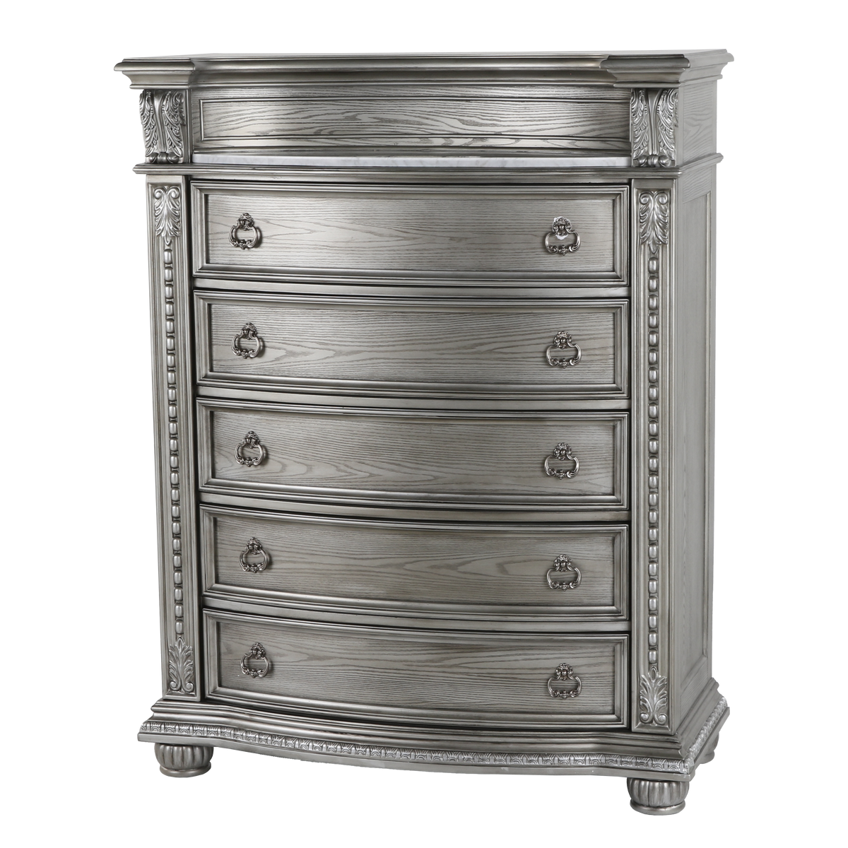 Cavalier Antique Gray Marble Insert Chest (5-Drawer) | Bel Furniture