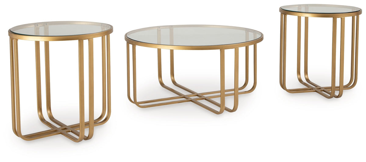 Milloton - Gold - Occasional Table Set (Set of 3) - Table Sets by Signatur
