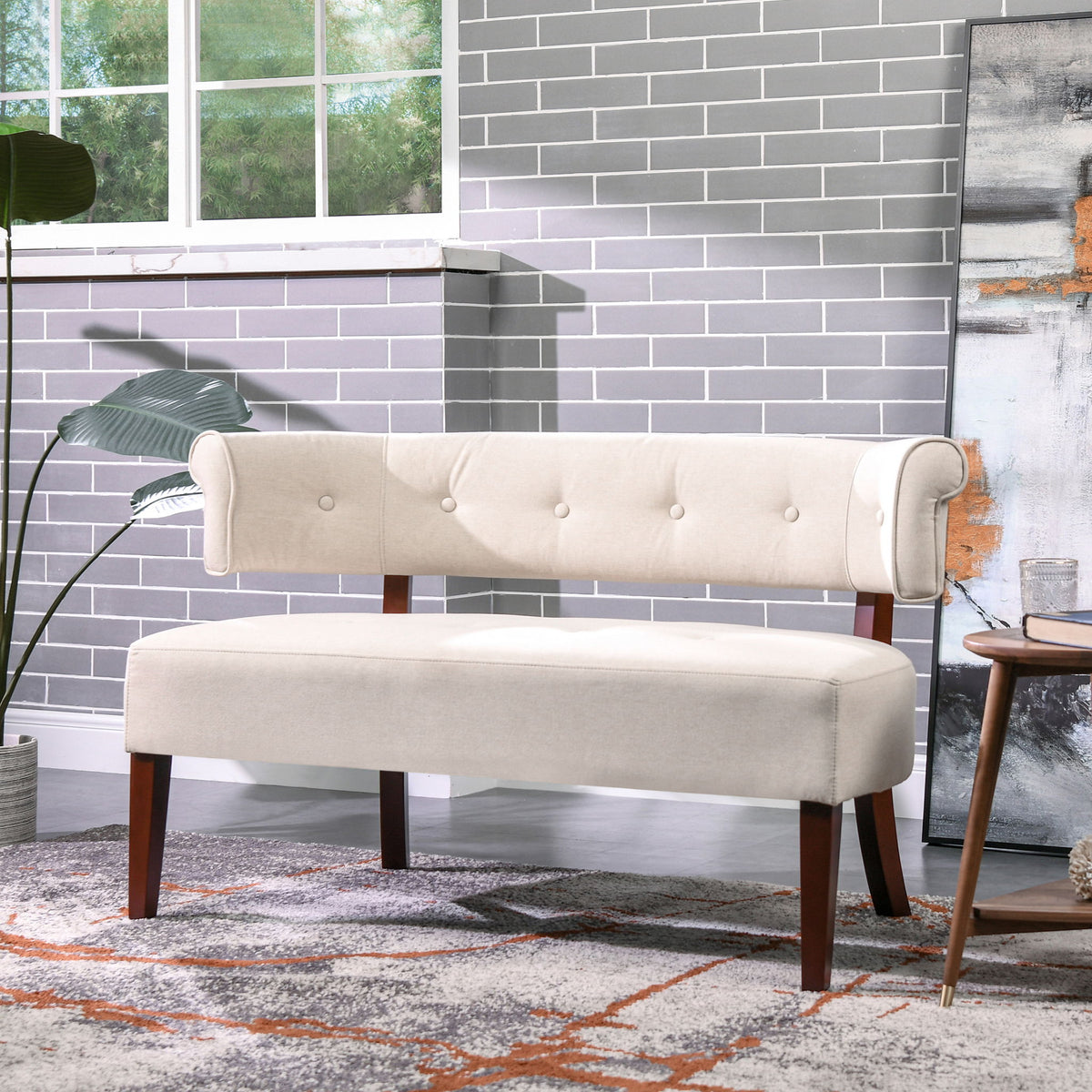 Jared - Versatile Roll Arm Tufted Bench Settee | BEL Furniture