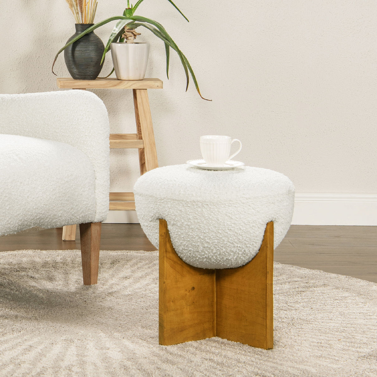 Bali - Round Upholstered Ottoman - Stool Ottomans by Jennifer Taylor H