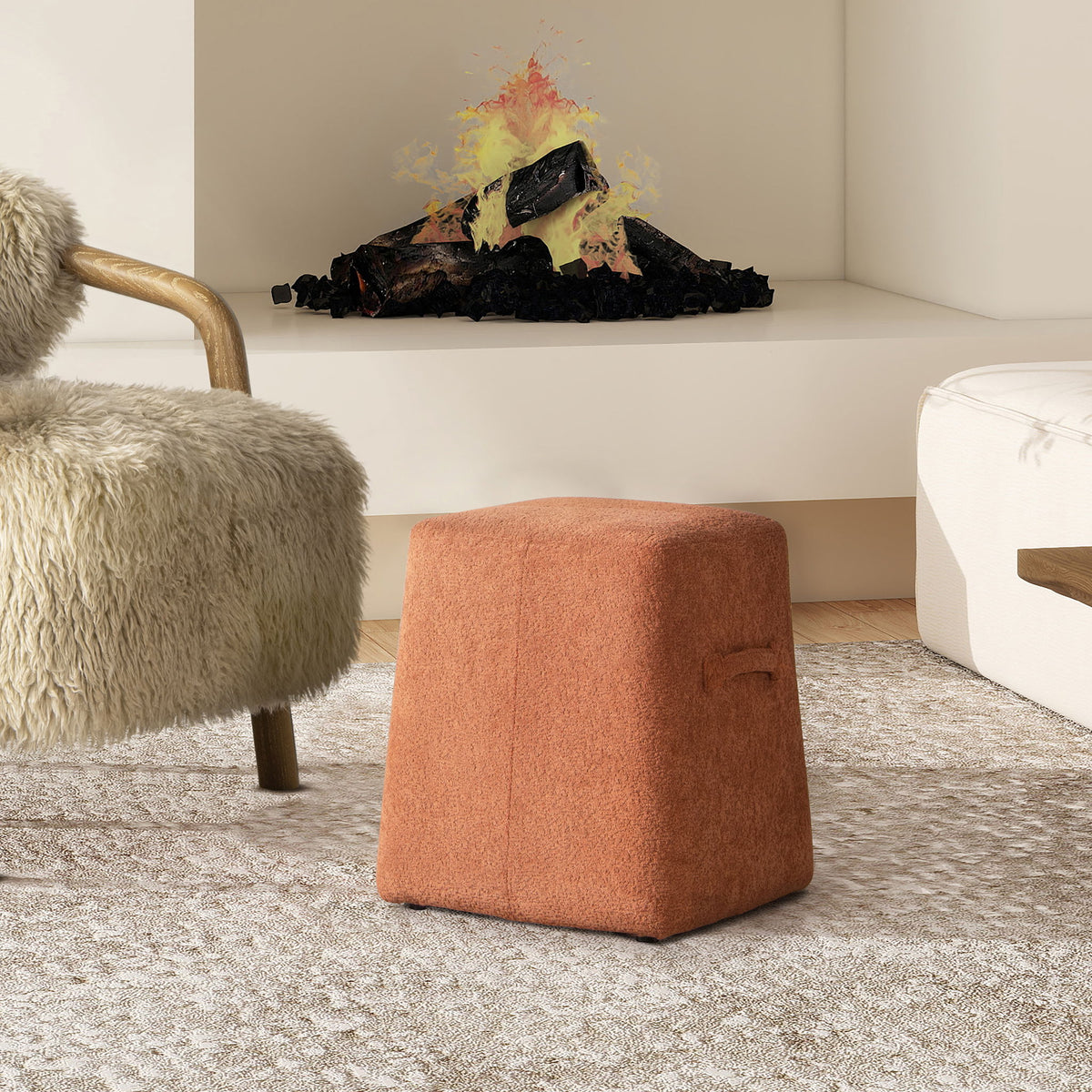 Clyde - Tapered Square Upholstered Ottoman - Upholstered Ottomans by J