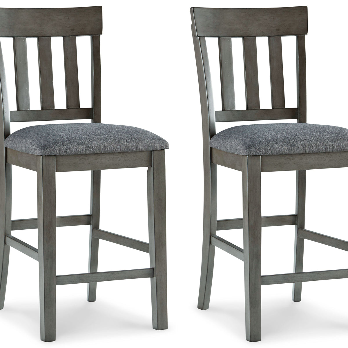 Hallanden - Black / Gray - Upholstered Barstool (Set of 2) by Signature ...