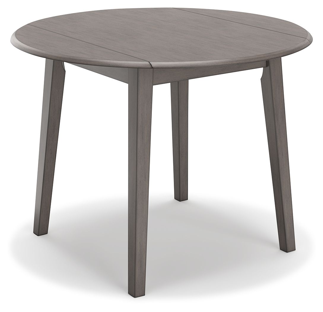 Shullden - Gray - Round Drm Drop Leaf Table by Signatu | BEL Furniture